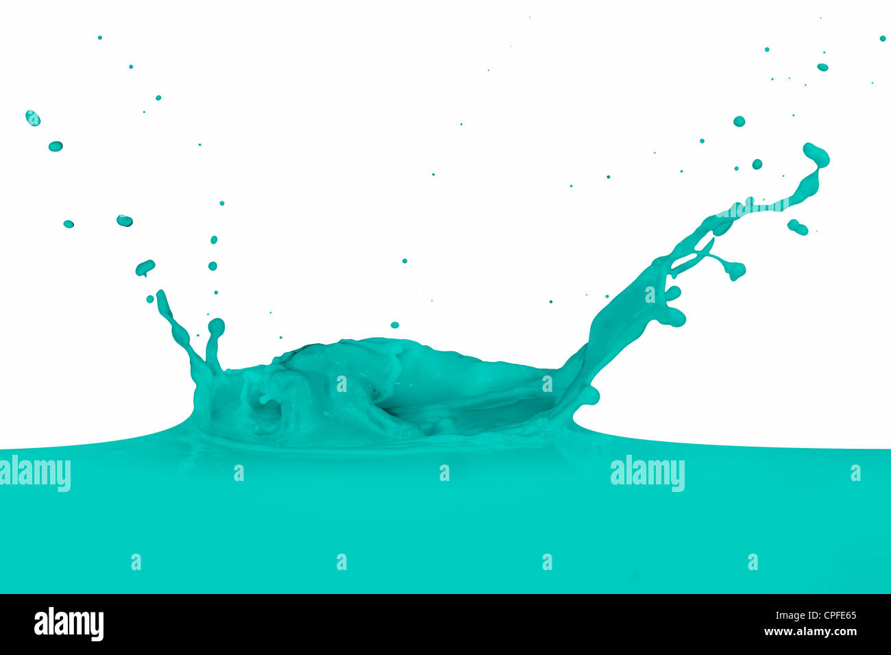 green paint splashing isolated on white Stock Photo - Alamy