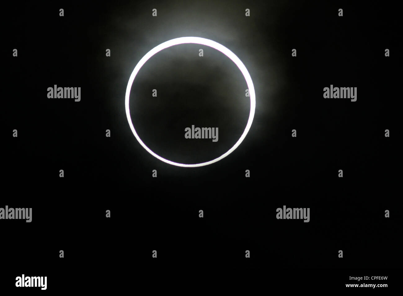 Annular Solar Eclipse of 2012 May 21 seen in Tokyo Japan Stock Photo ...