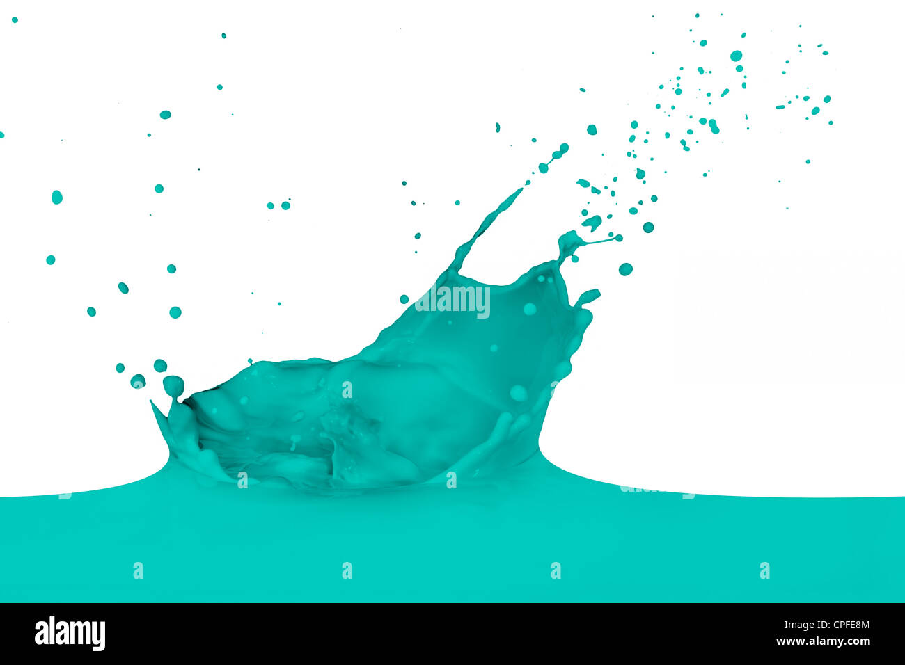 green paint splashing isolated on white Stock Photo - Alamy
