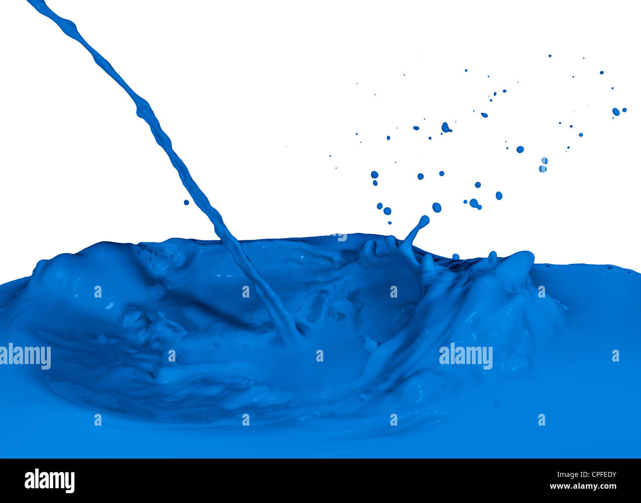 blue paint splashing isolated on white Stock Photo - Alamy