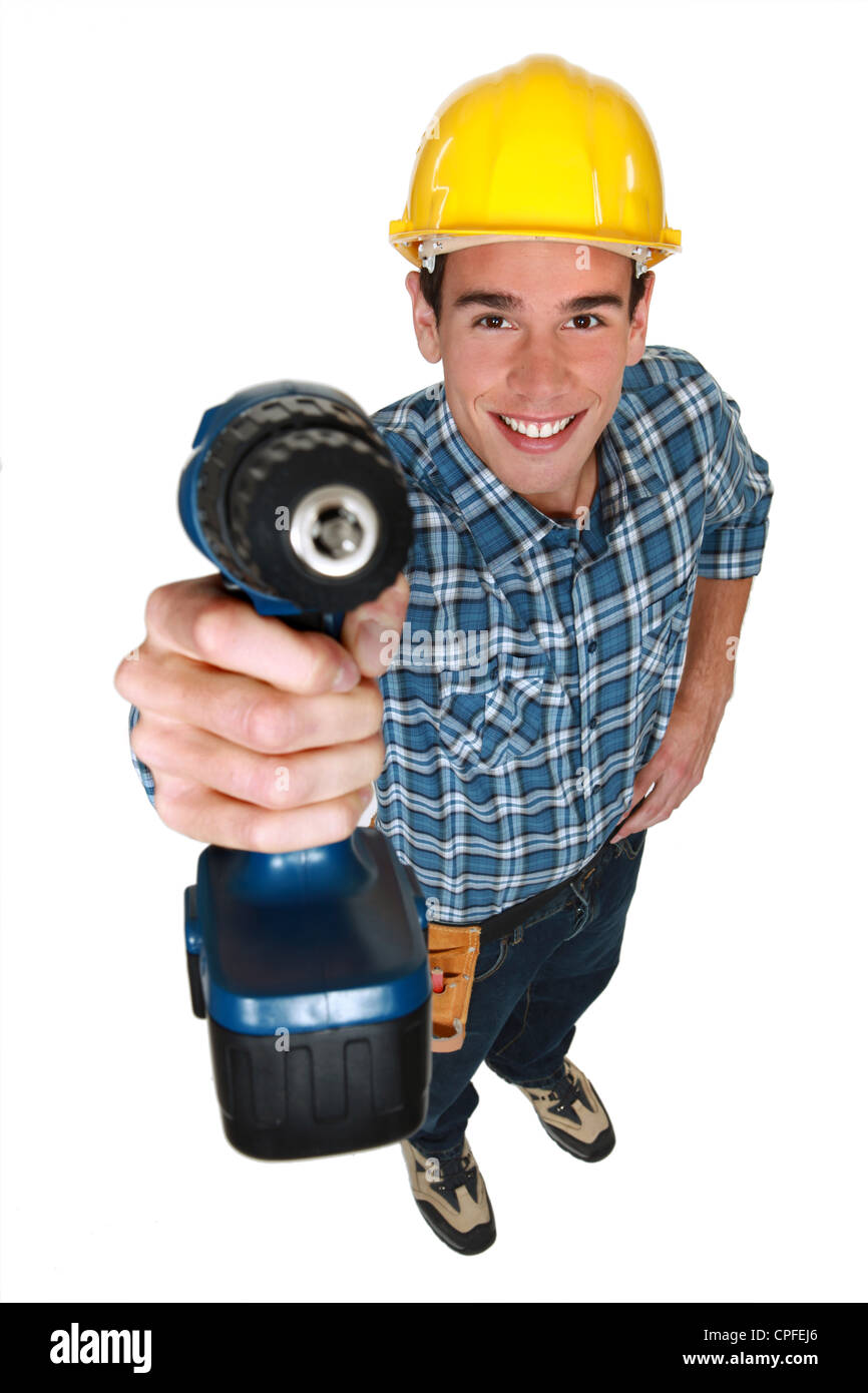 Man holding gun head Cut Out Stock Images & Pictures - Alamy