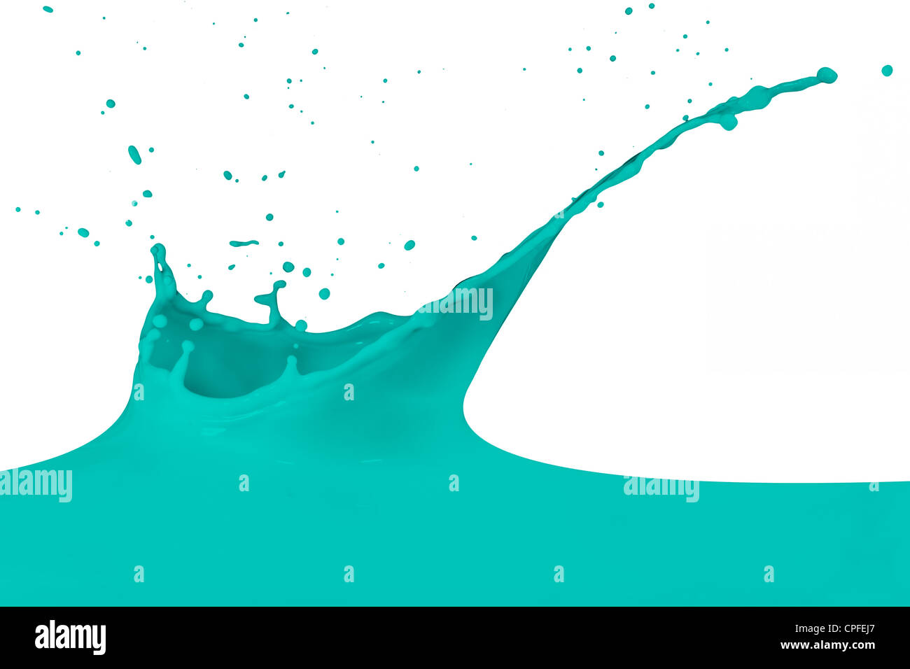 green paint splashing isolated on white Stock Photo - Alamy