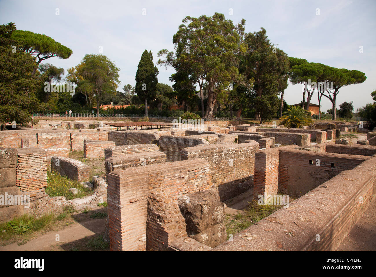 Republician warehouses at The ancient roman port town ruin of Ostia ...
