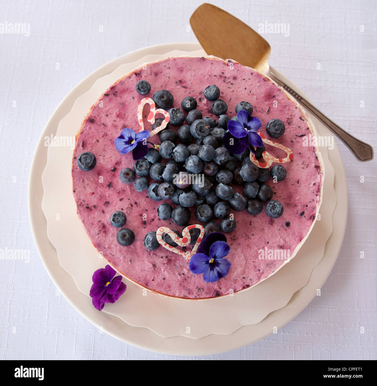 Cake whit Blueberry Topped Stock Photo - Alamy