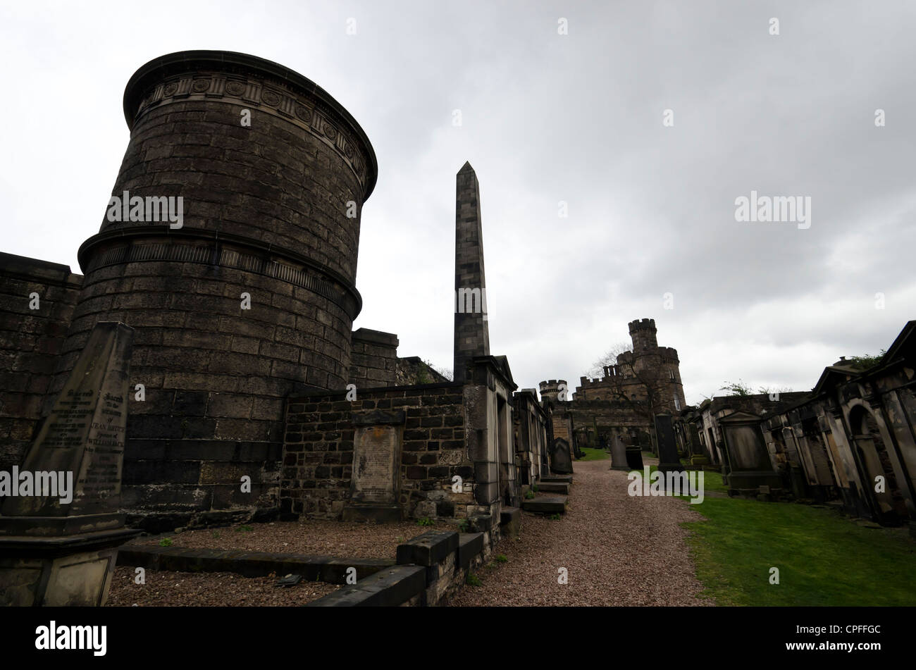 The old Calton Cemetery (burial ground) in the centre of Edinburgh ...