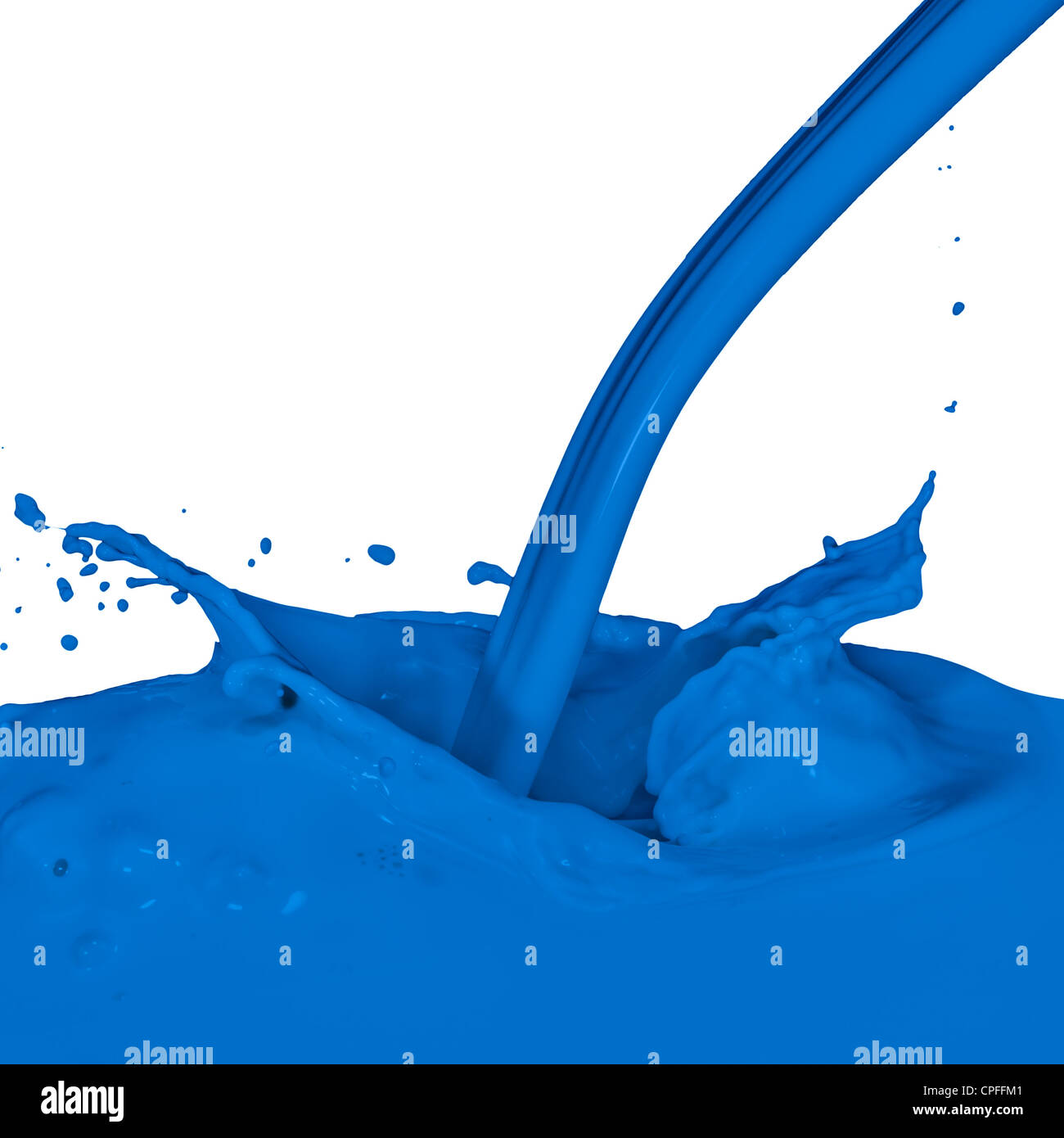 blue paint splashing isolated on white Stock Photo - Alamy