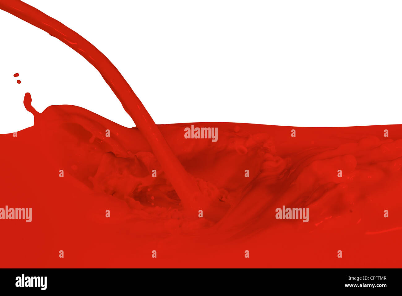 red paint splashing isolated on white Stock Photo - Alamy
