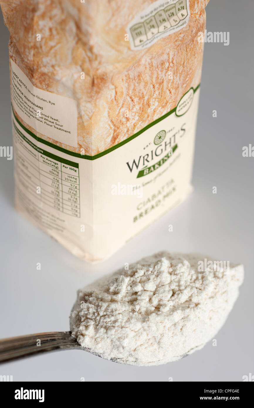 Tablespoonful of Wrights Ciabatta bread mix Stock Photo - Alamy
