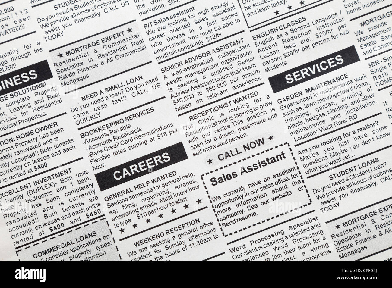 Classified Ad High Resolution Stock Photography and Images - Alamy