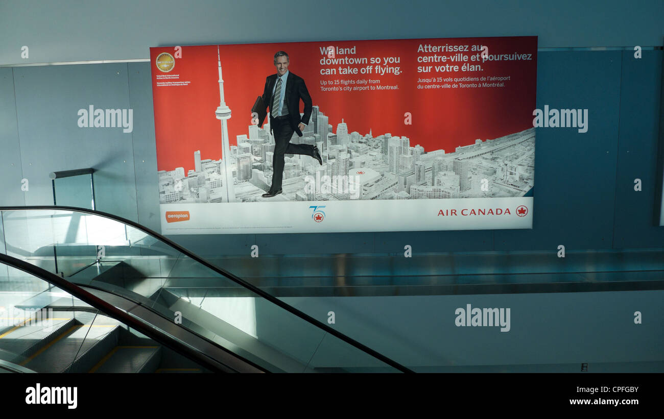 Air Canada advertisement at Billy Bishop Airport in Toronto Island ...