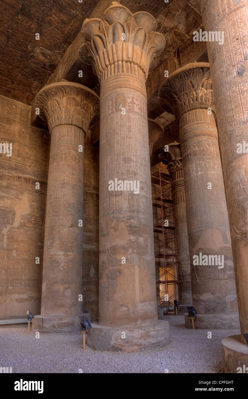 Magnificent tall columns in Khnum temple,Esna, Egypt Stock Photo - Alamy