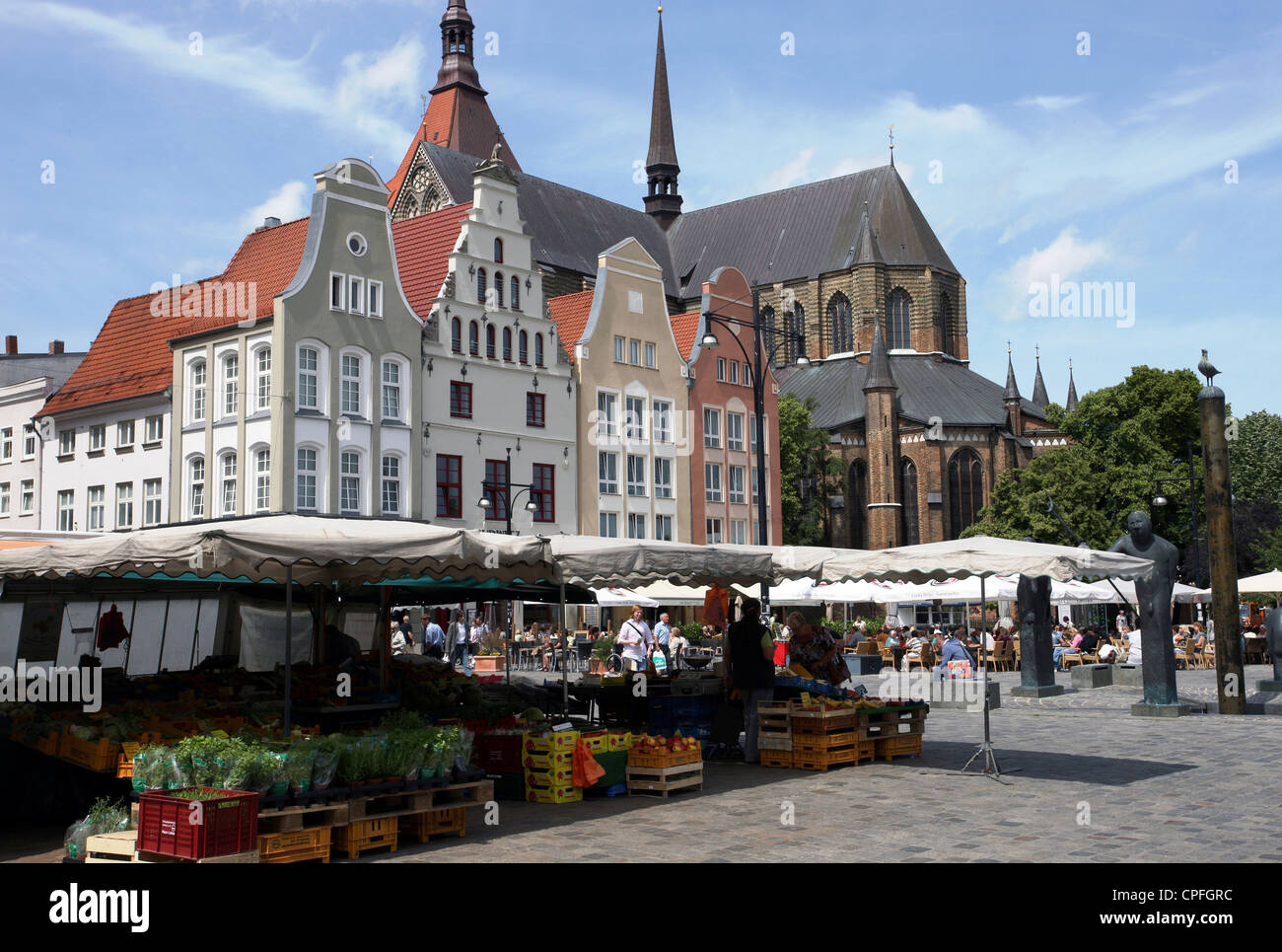 The attractive Market Square in Rostock Germany Stock Photo - Alamy