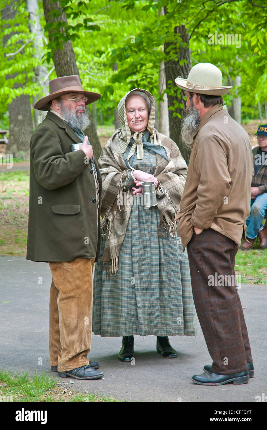 Country people talking on the street, Civil War reenactment , Bensalem ...