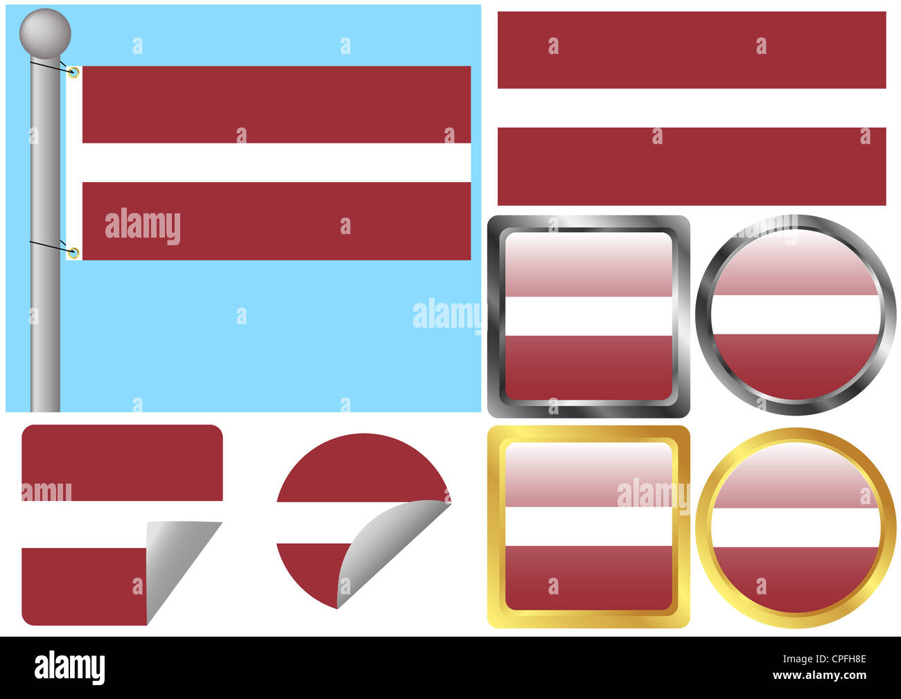 Maroon and white flags hi-res stock photography and images - Alamy