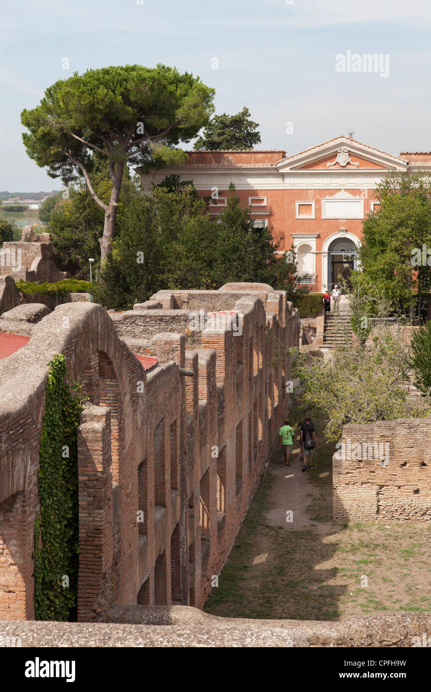 The Musum at The ancient roman port town ruin of Ostia near Rome Stock ...
