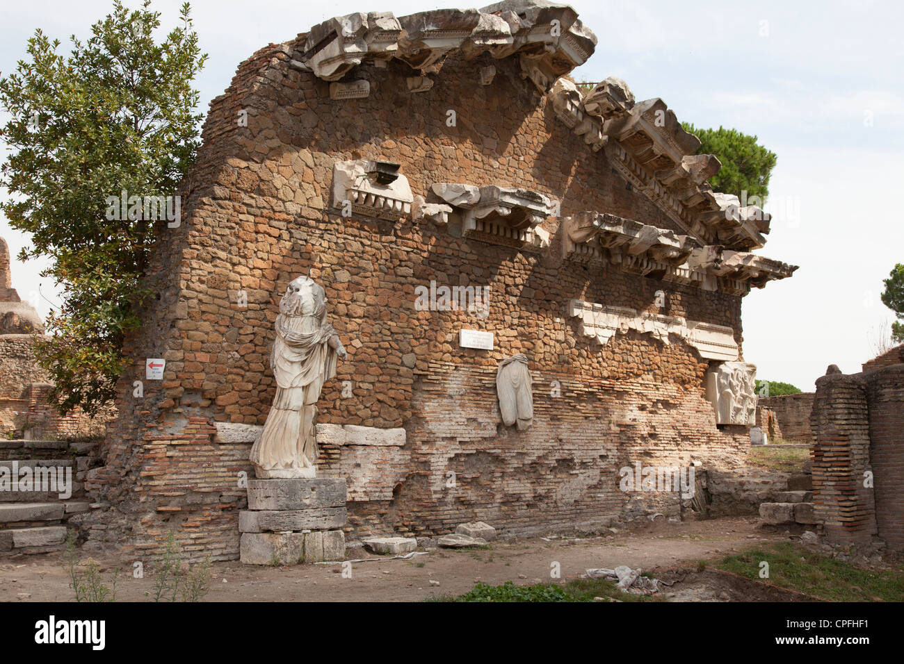 Fragments including the statue Goddess Roma at The ancient roman port ...