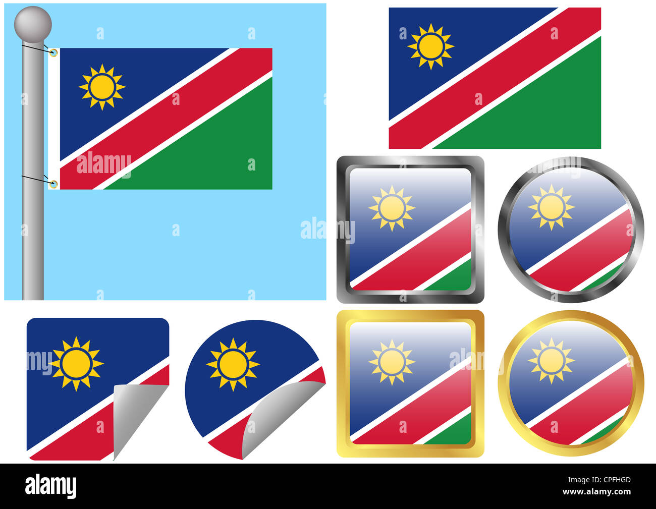 Flag Set Namibia Stock Photo - Alamy