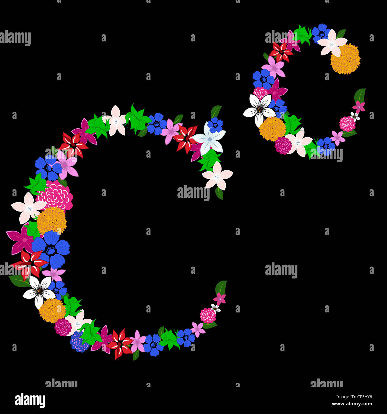 Floral alphabet letter for using in web and print design. Vector ...