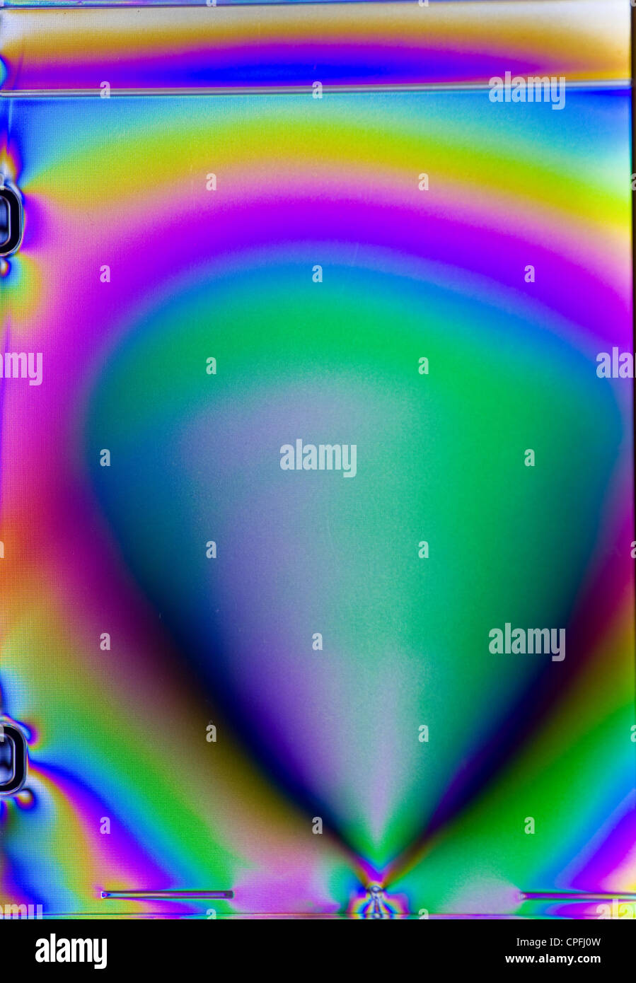 Birefringent pressure patterns on plastic plate - production quality ...