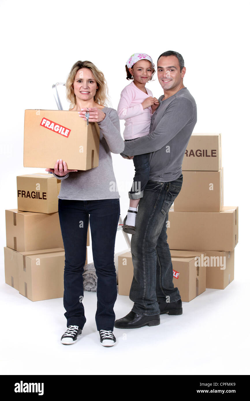 Moving boxes apartment Cut Out Stock Images & Pictures - Alamy