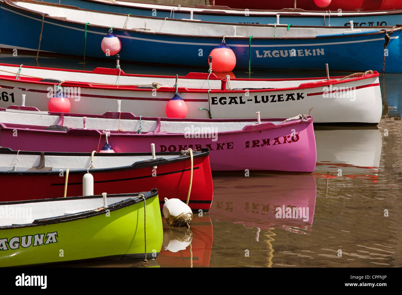 Fishing boats at the port of Sokoa Ciboure French Basque coast France ...