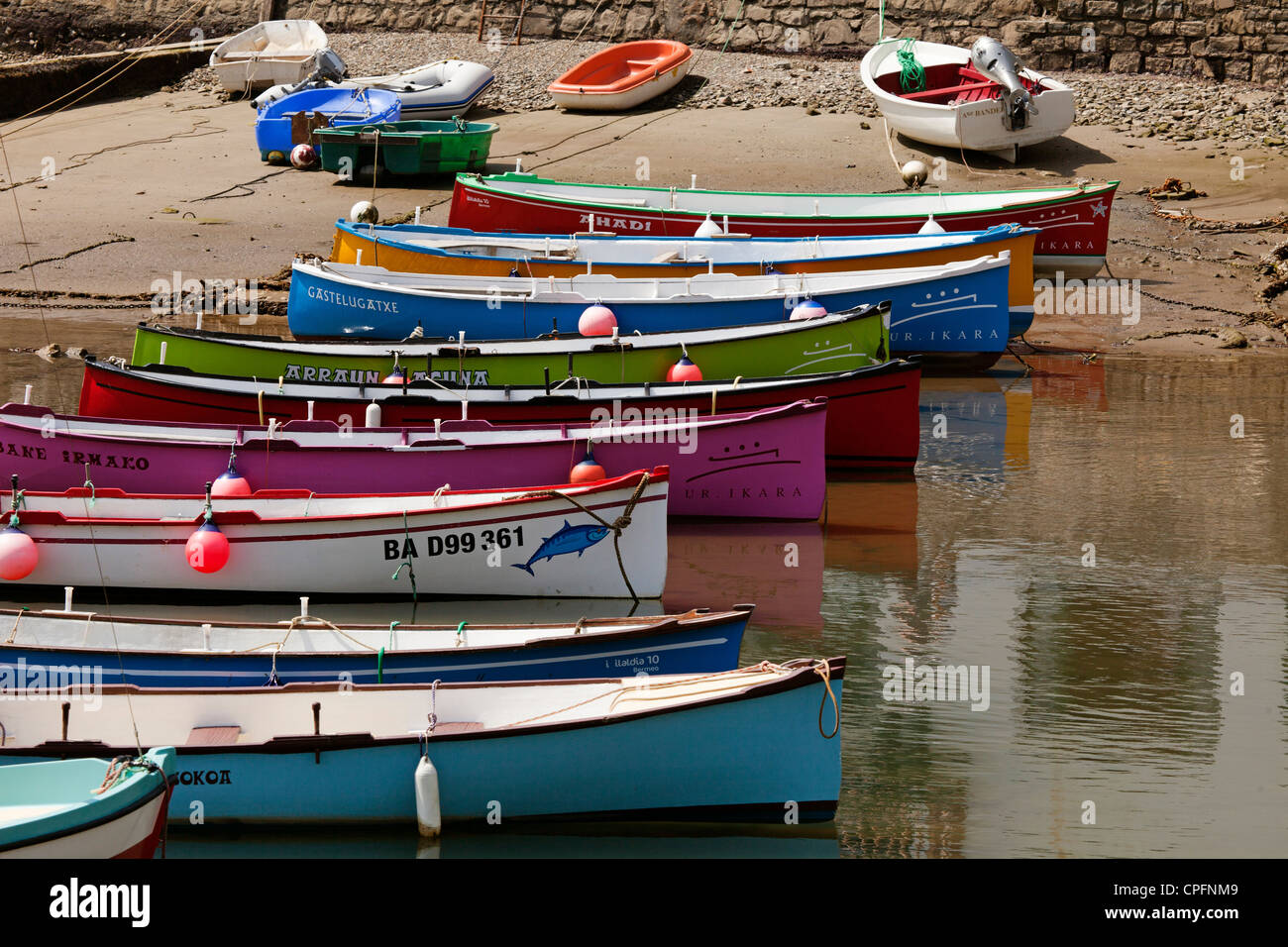 Fishing boats at the port of Sokoa Ciboure French Basque coast France ...