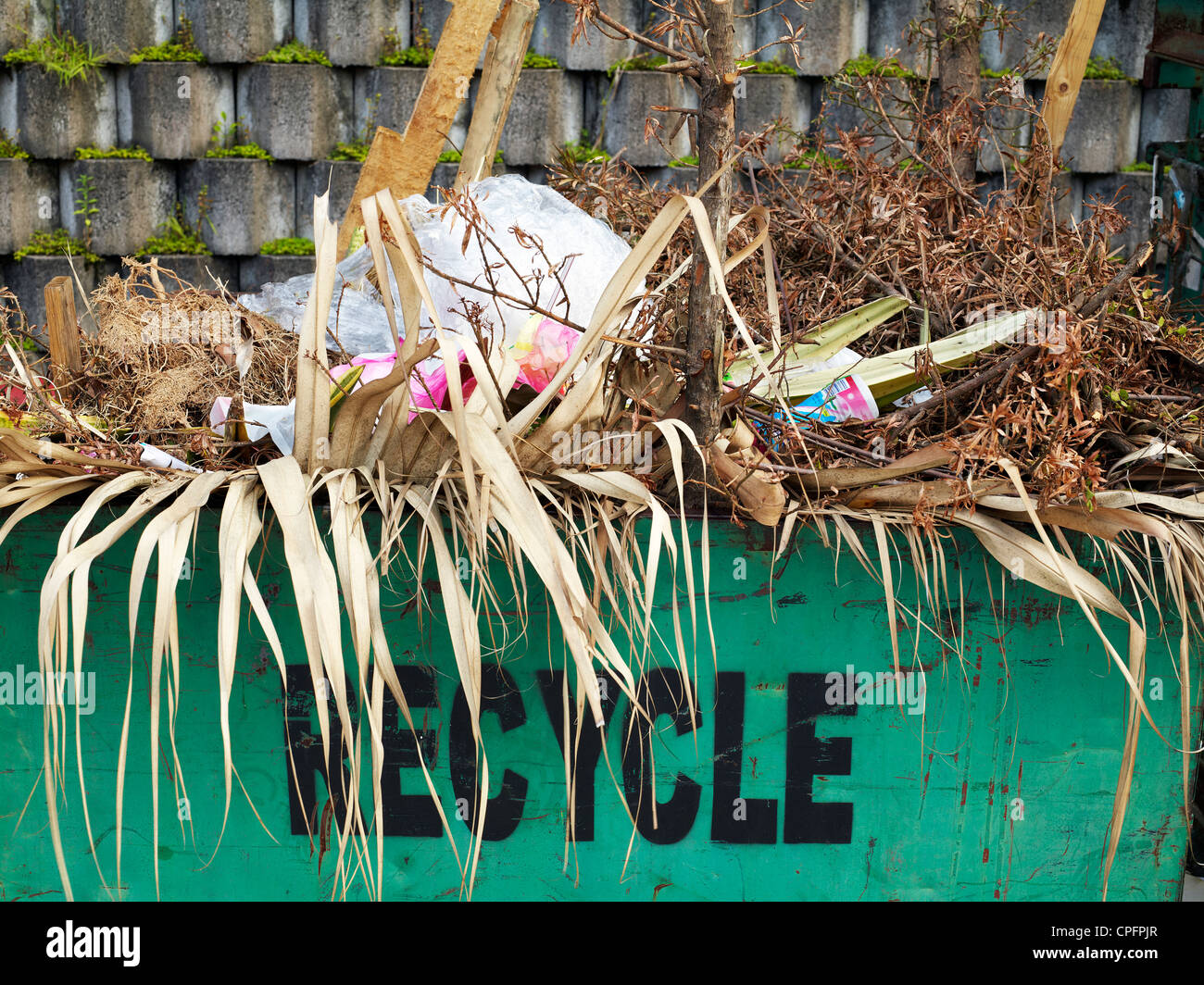Recycling and waste bins at a printing press in Malaysia. April 28 ...