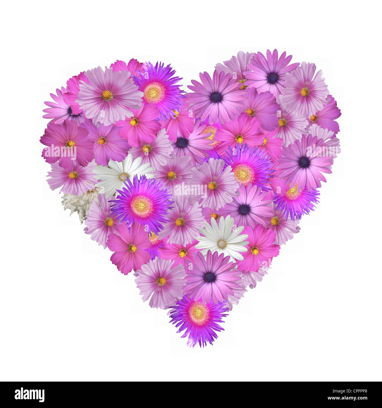Beautiful heart made flowers Cut Out Stock Images & Pictures - Alamy
