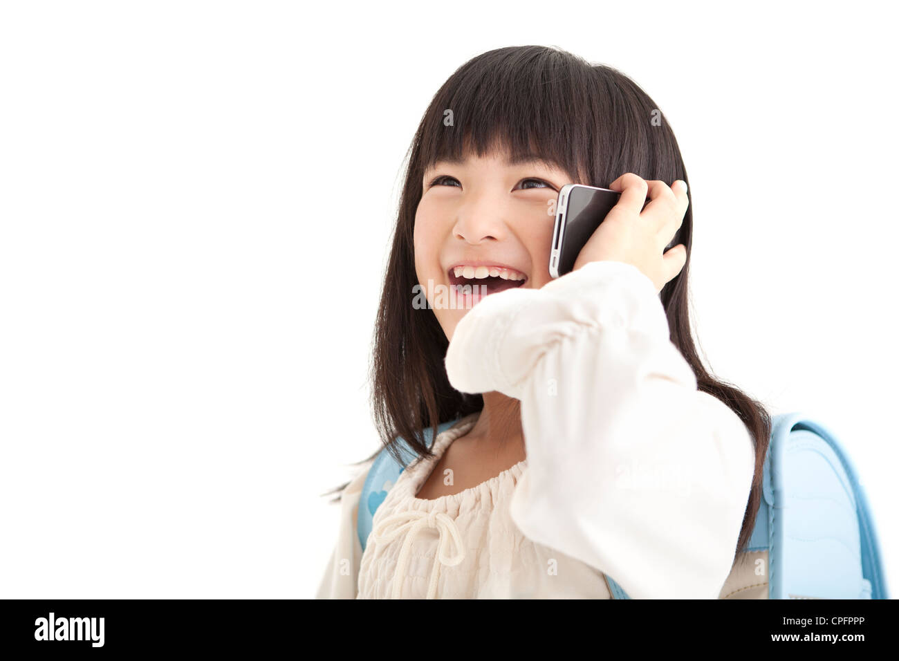 Girl talking on smartphone Stock Photo - Alamy
