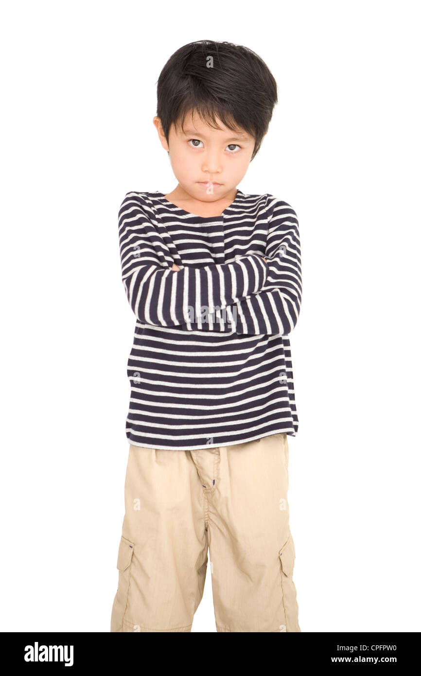 Boy making angry face Stock Photo - Alamy