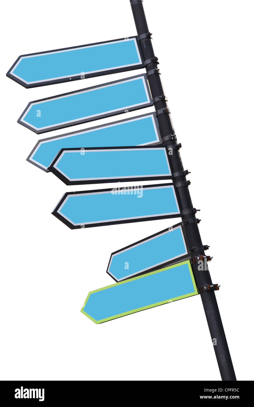 blue blank arrow sign on white Stock Photo - Alamy