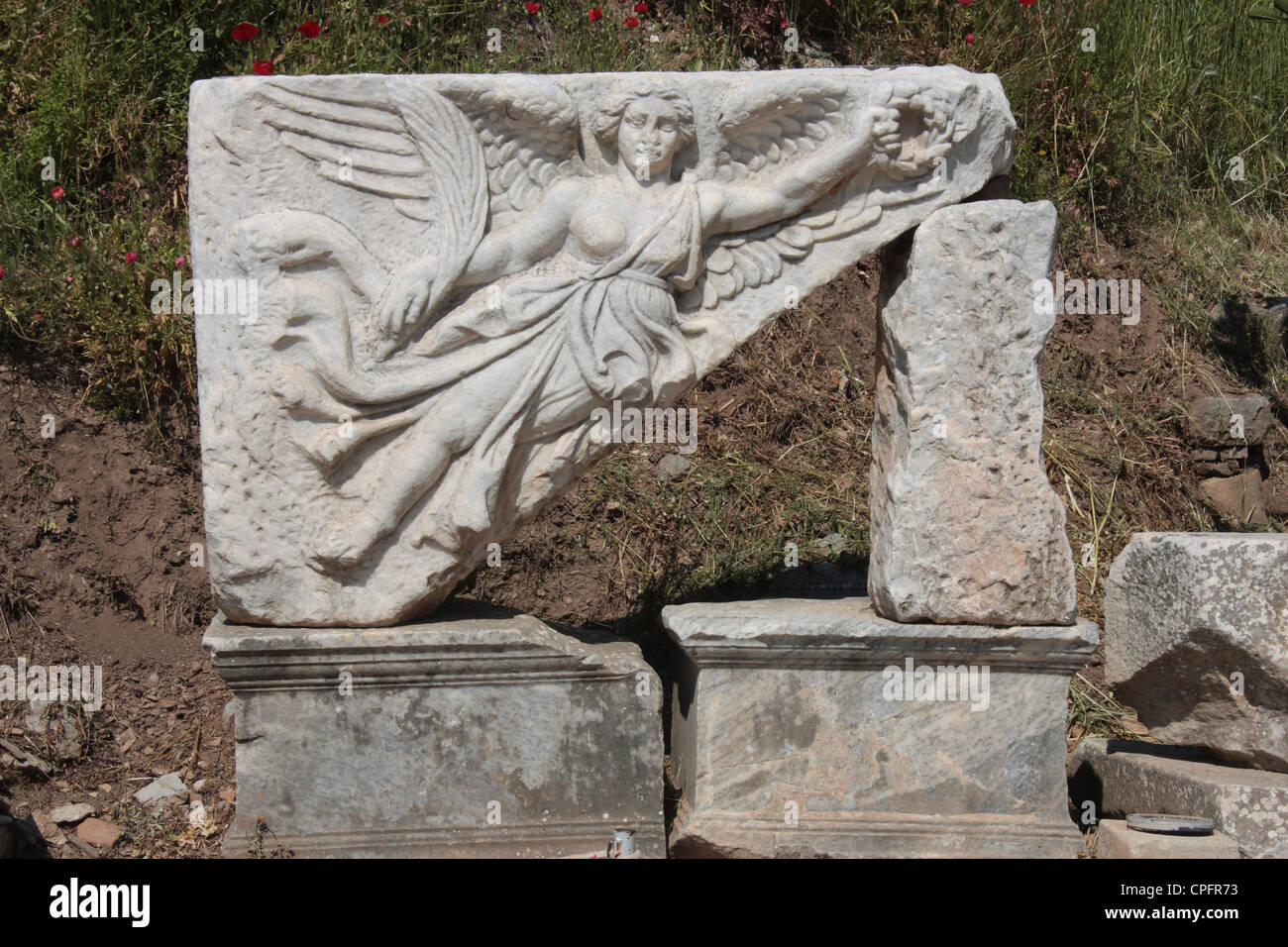 Winged goddess sculpture at Ephesus, Turkey Stock Photo - Alamy