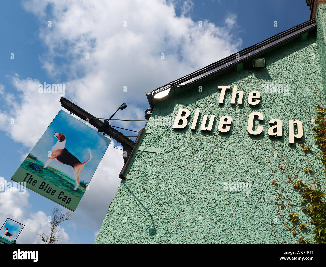 The Blue Cap pub sign in Sandiway Cheshire UK Stock Photo - Alamy