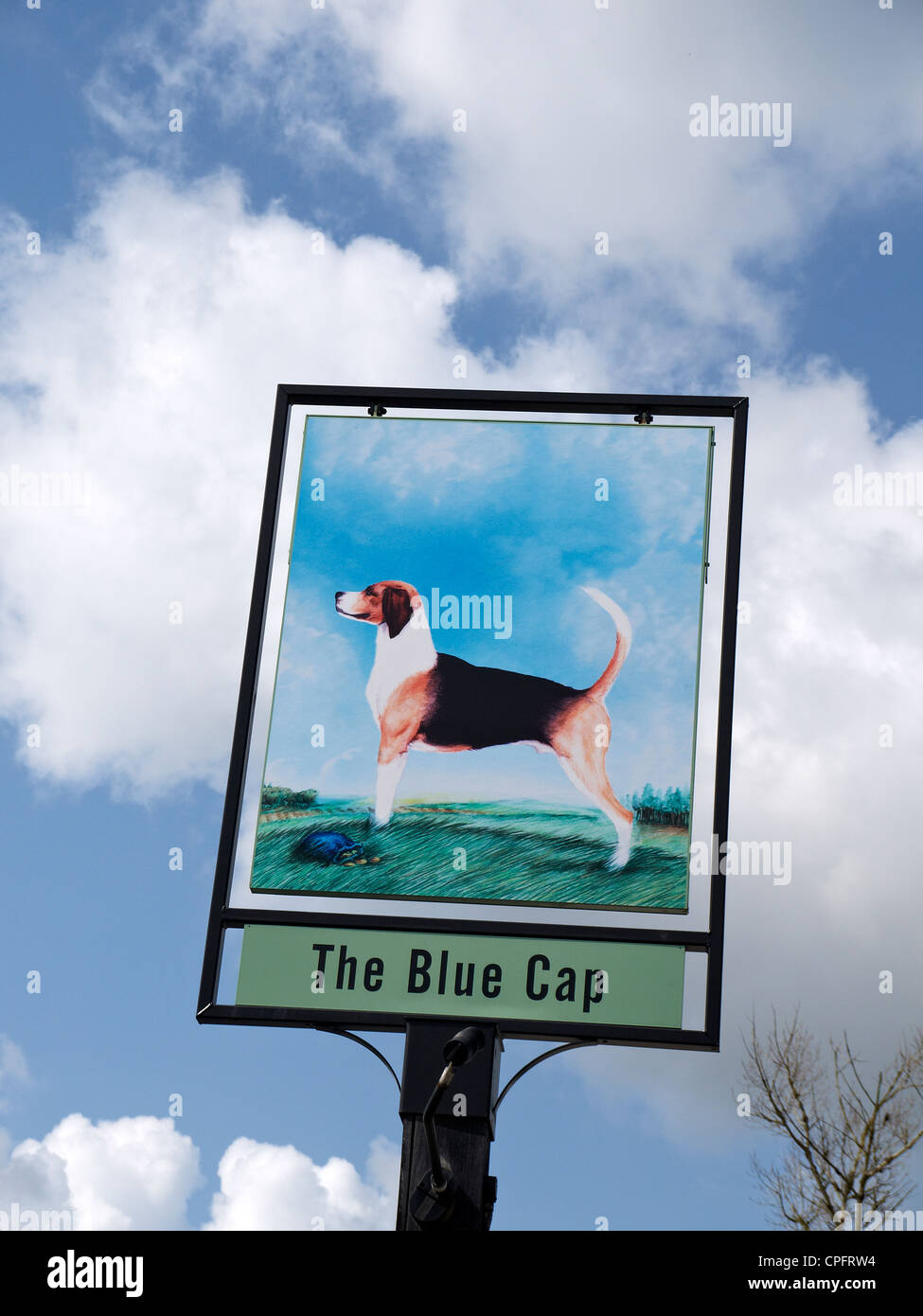 The Blue Cap pub sign in Sandiway Cheshire UK Stock Photo - Alamy