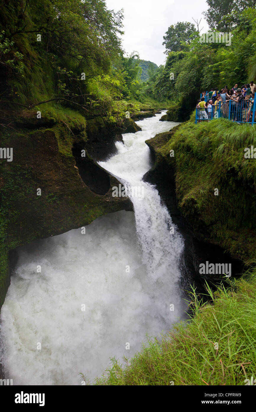 Devi's Falls (Patale Chhango), during the monsoon, where the Pardi ...