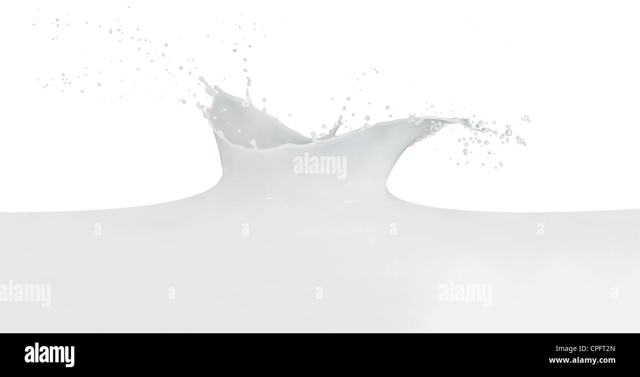 splashing milk isolated on white background Stock Photo - Alamy
