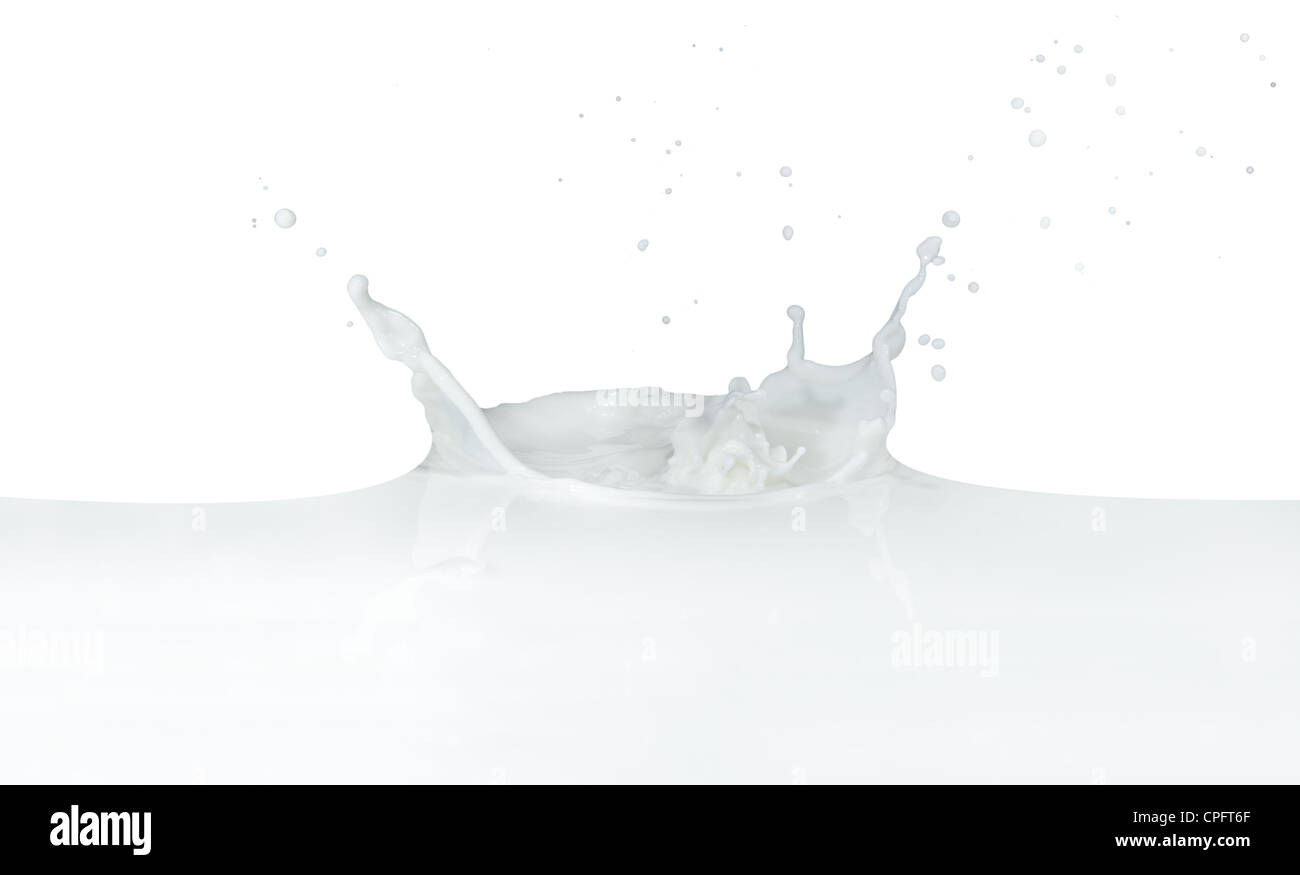 splashing milk isolated on white background Stock Photo - Alamy