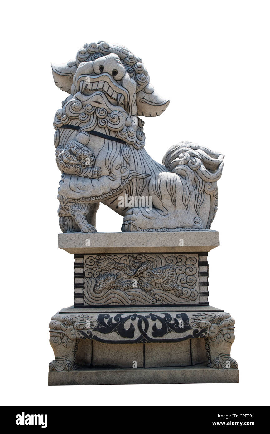 Stone lions, Sian Temple. Chon Buri, Thailand Stock Photo - Alamy