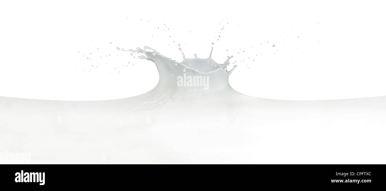 splashing milk isolated on white background Stock Photo - Alamy