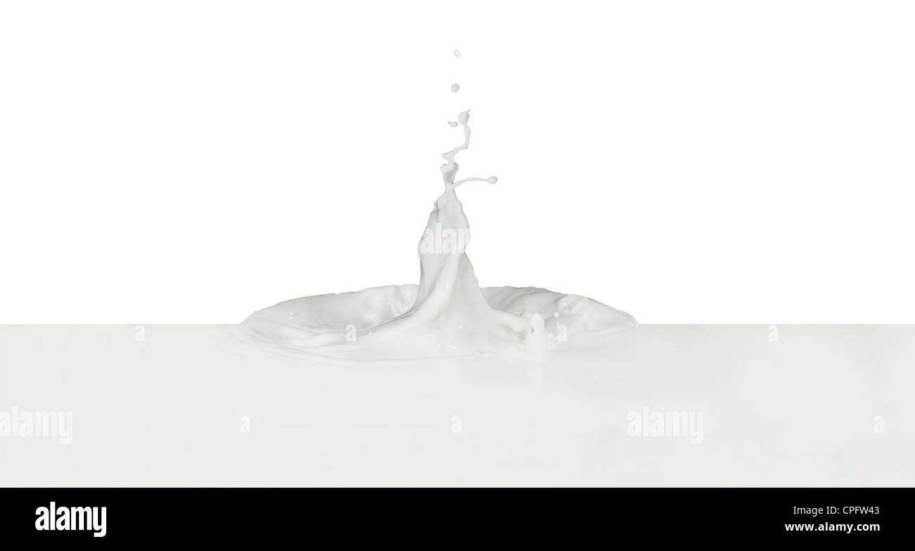 splashing milk isolated on white background Stock Photo - Alamy
