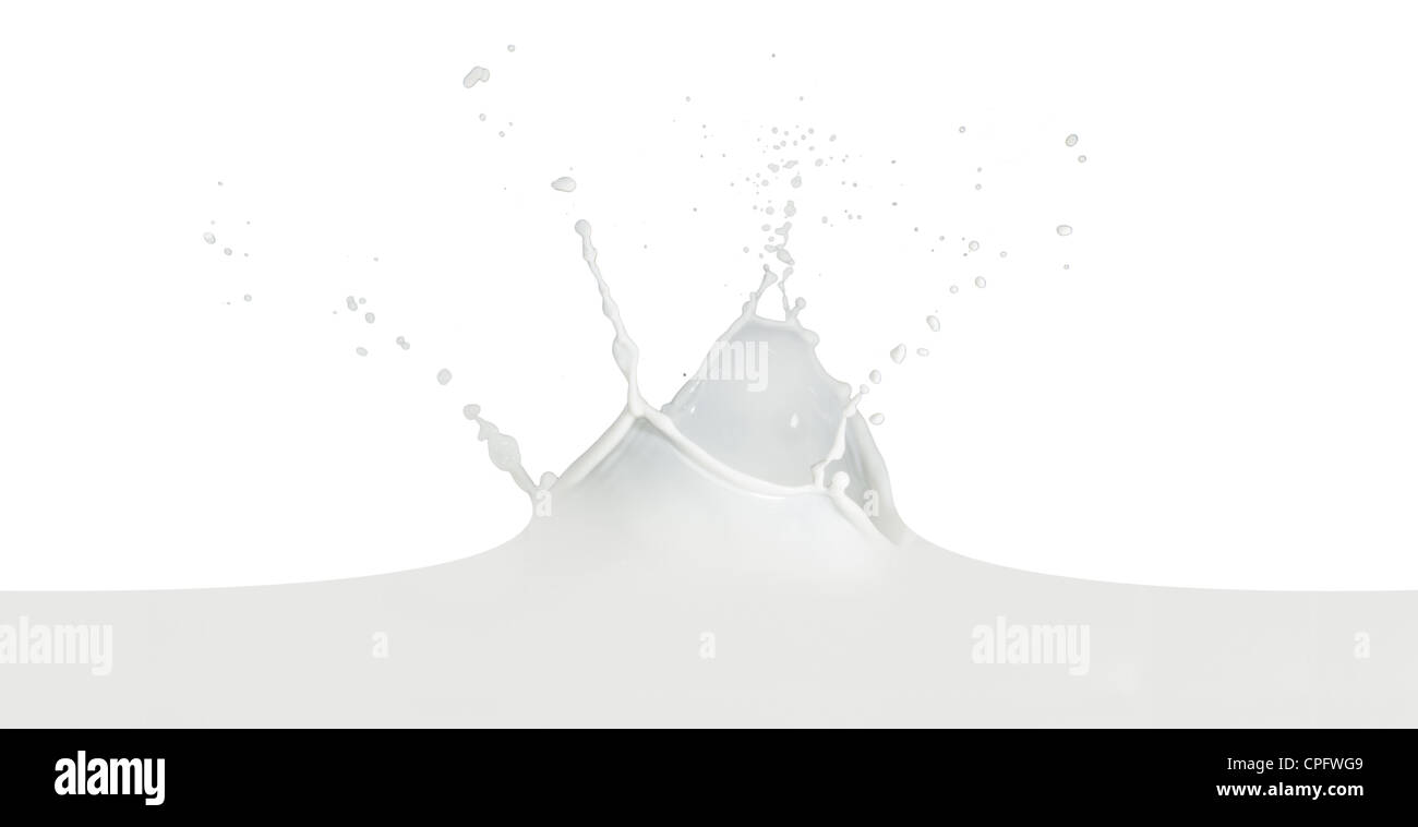splashing milk isolated on white background Stock Photo - Alamy