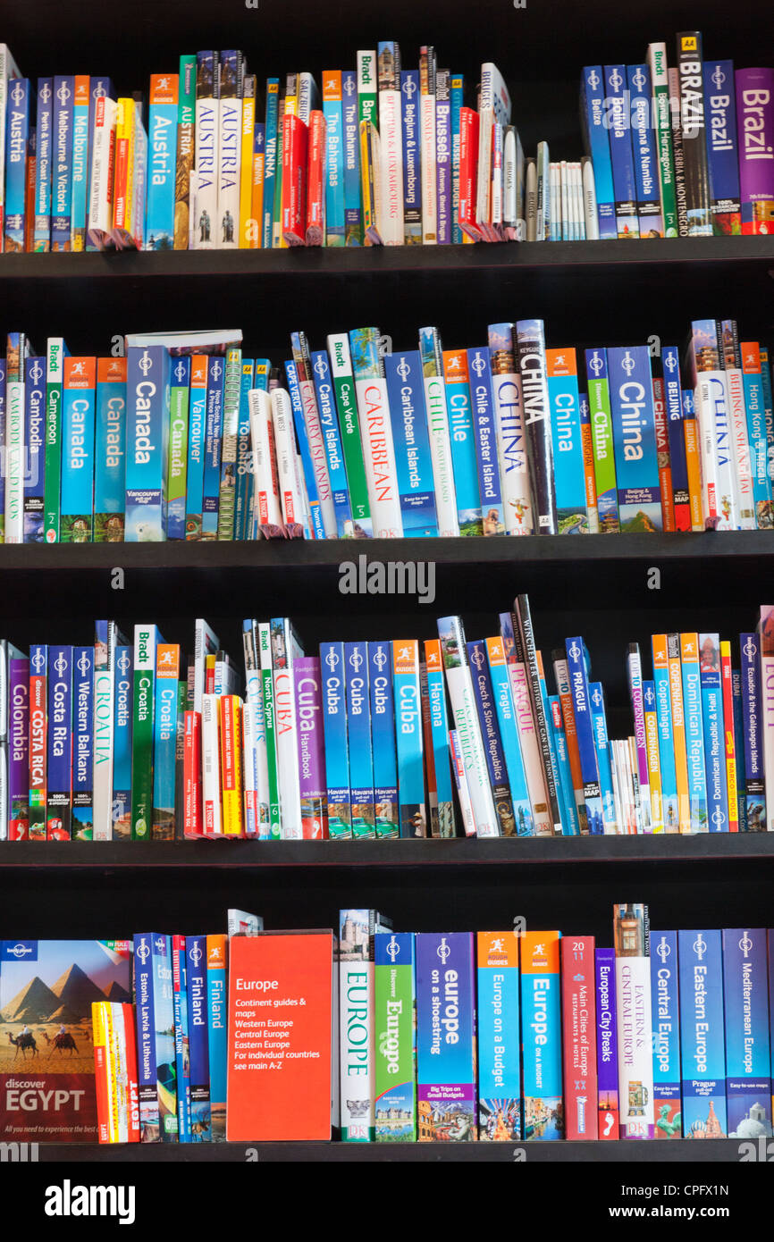 England, London, Bookshop Display of Travel Guide Books Stock Photo - Alamy
