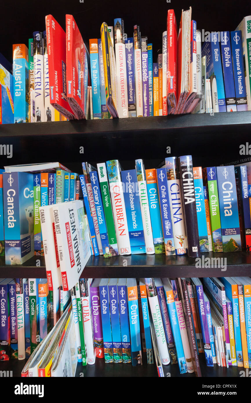 England, London, Bookshop Display of Travel Guide Books Stock Photo - Alamy