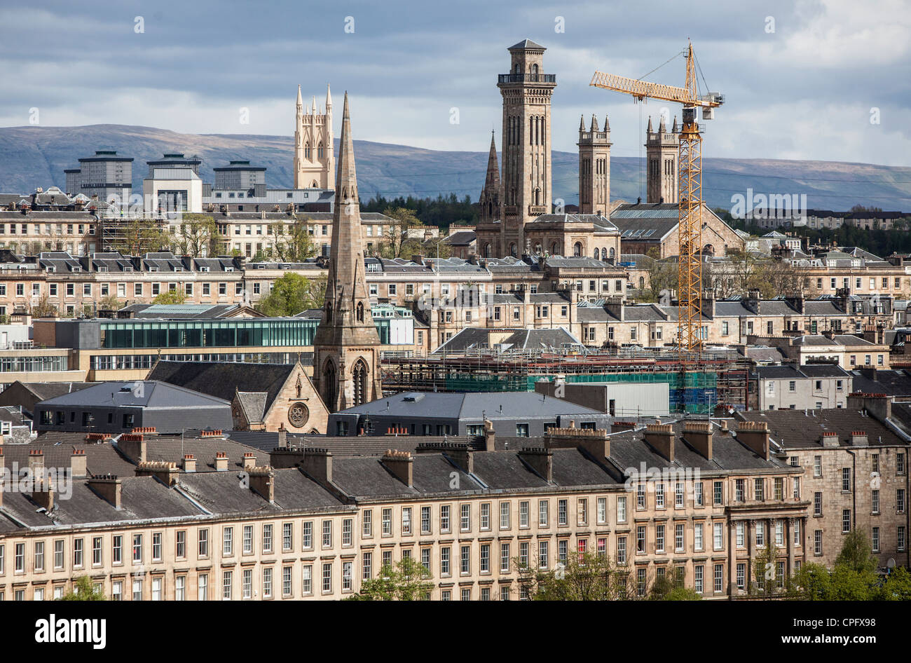 A view of Glasgow looking towards the Park Circus area Stock Photo - Alamy