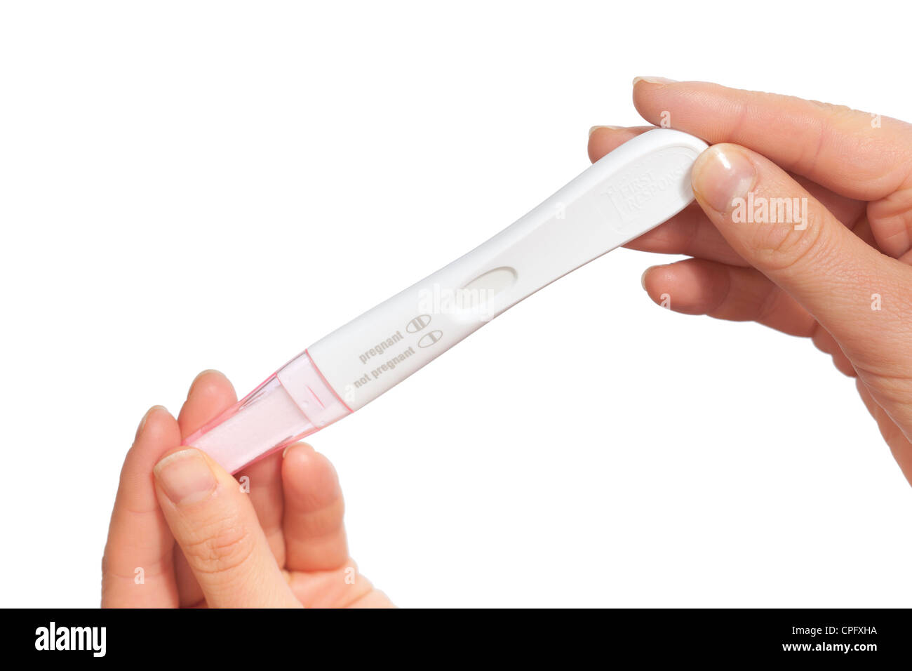 Woman Holding Pregnancy Test Stock Photo - Alamy