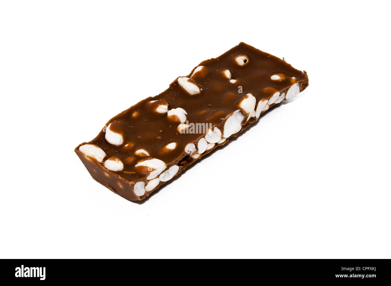 chocolate with rice on a white background Stock Photo - Alamy