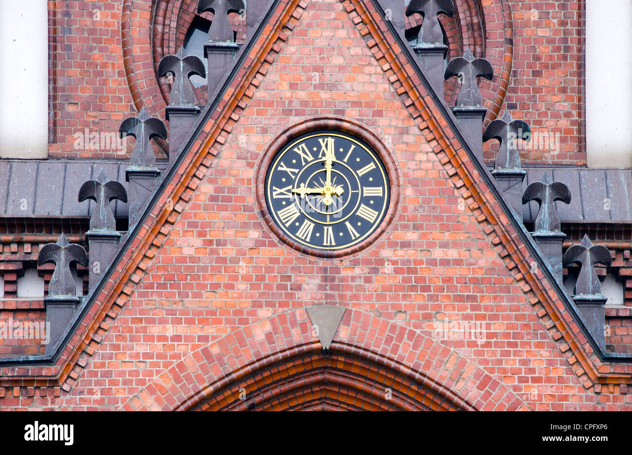 historical church clock on the wall Stock Photo - Alamy