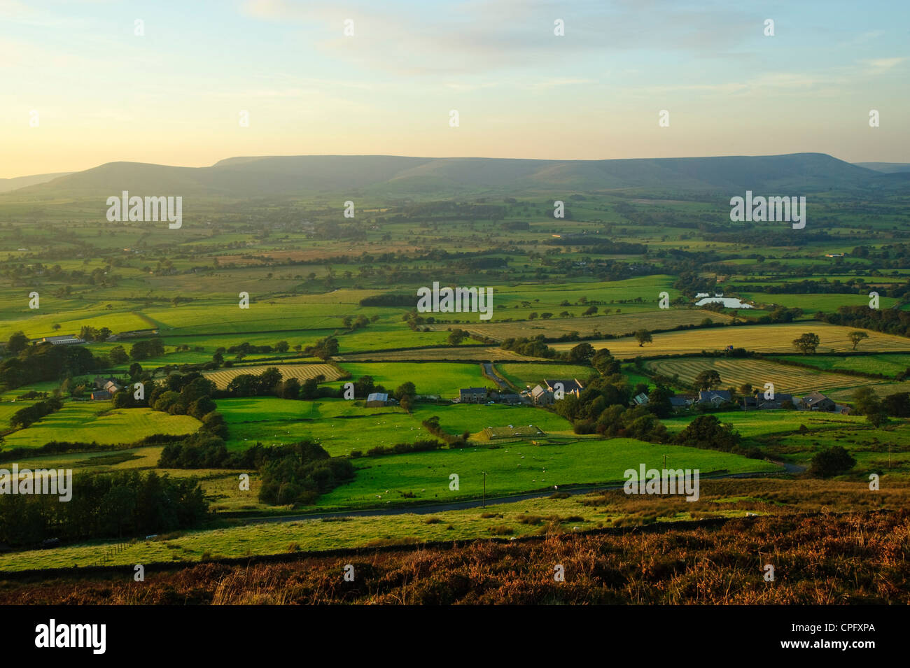 View from Jeffrey Hill on Longridge Fell Lancashire England over the ...