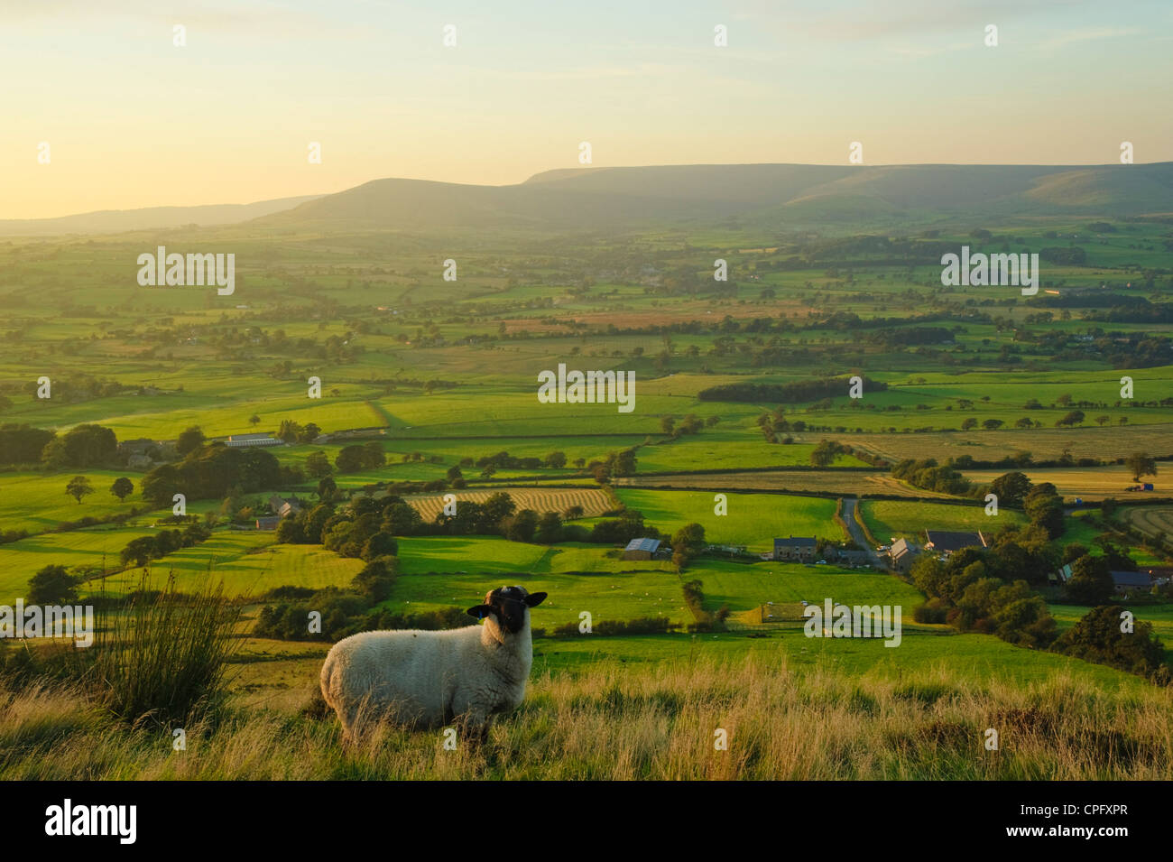 View from Jeffrey Hill on Longridge Fell Lancashire England over the ...