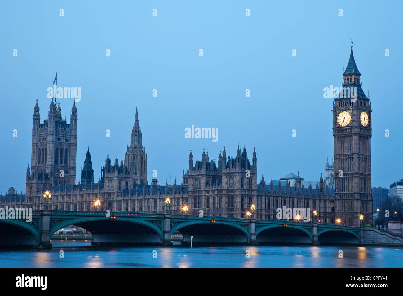 England, London, Palace of Westminster and River Thames Stock Photo - Alamy